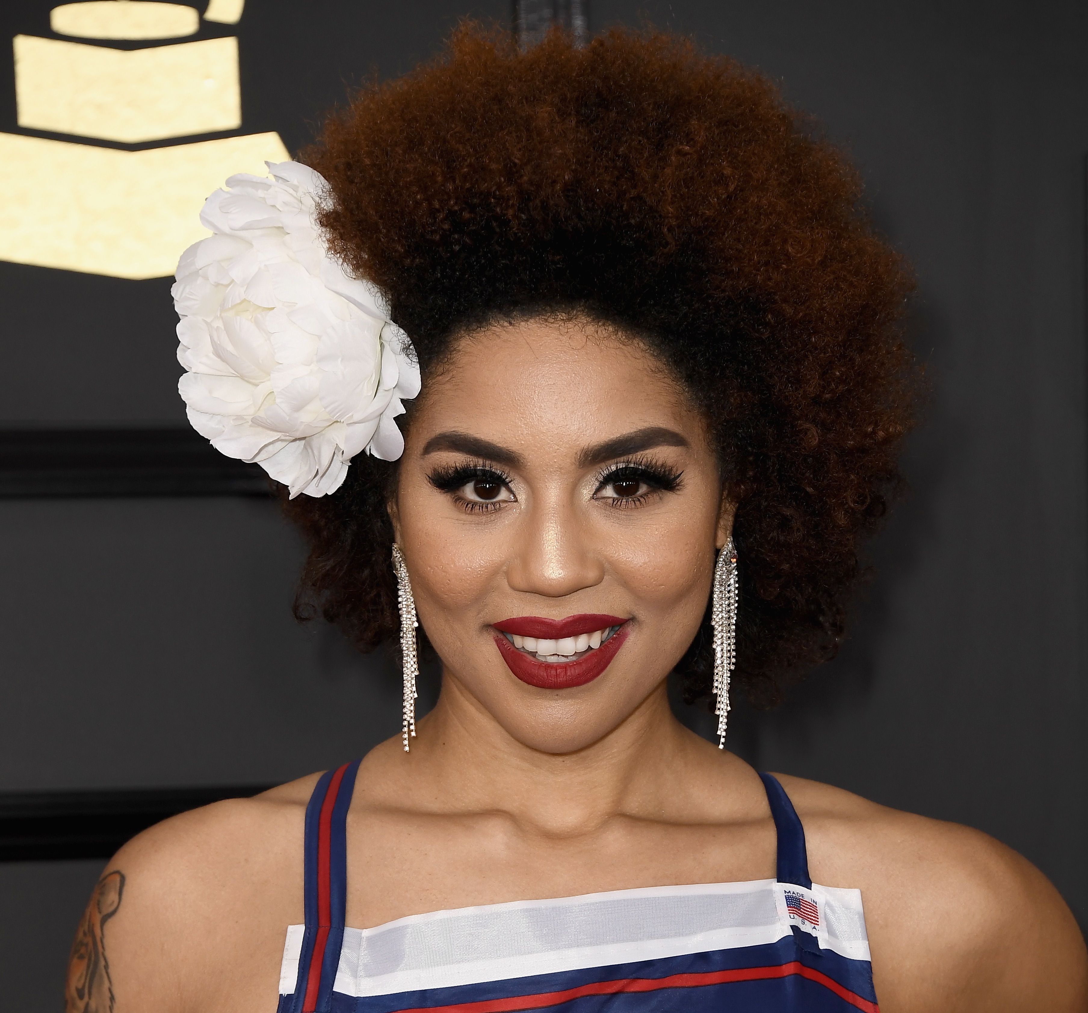 Grammys 2017: Singer Joy Villa Wears Donald Trump Gown on the Red ...