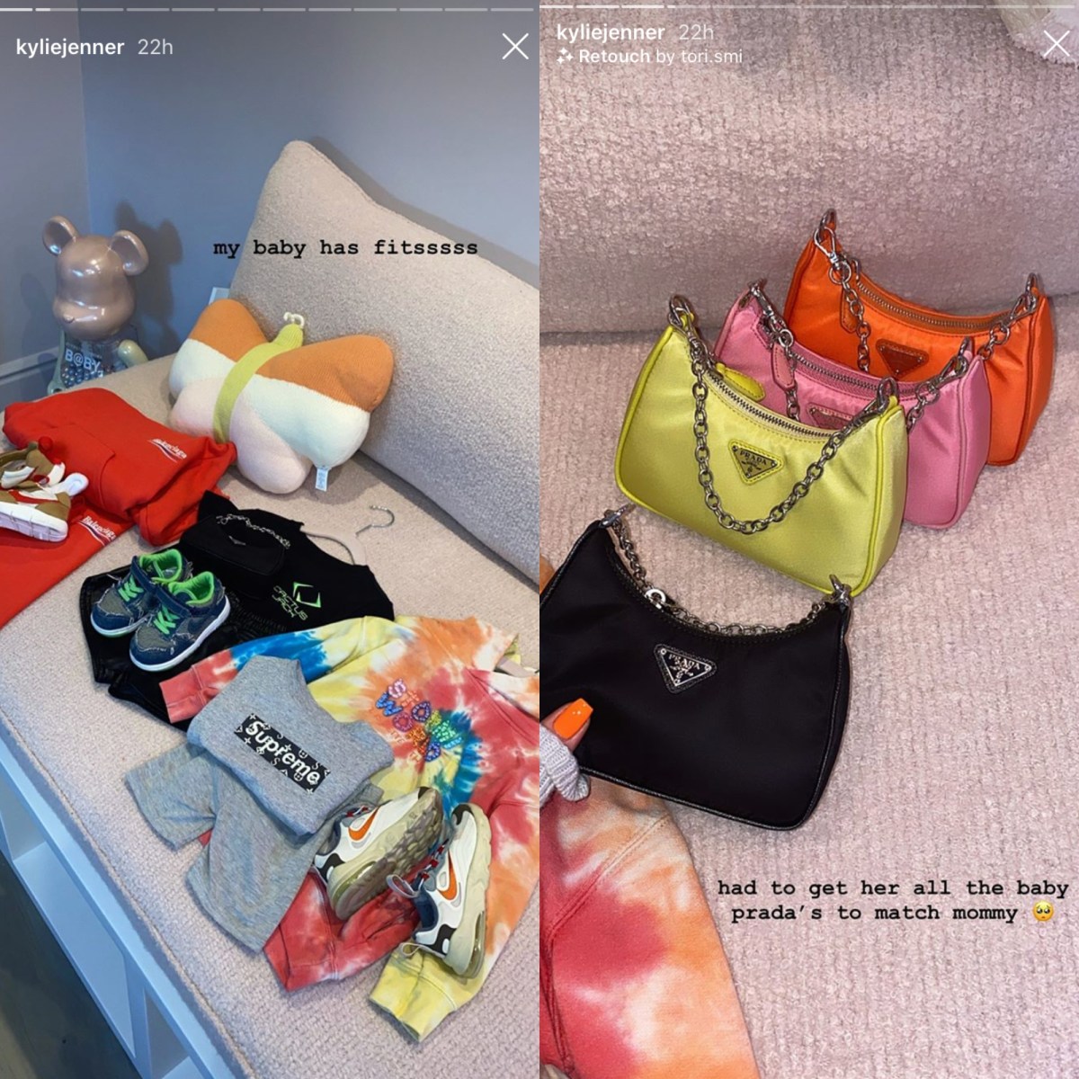 Kylie Jenner Flaunts Stormi's 4 New Prada Bags to ‘Match Mommy’