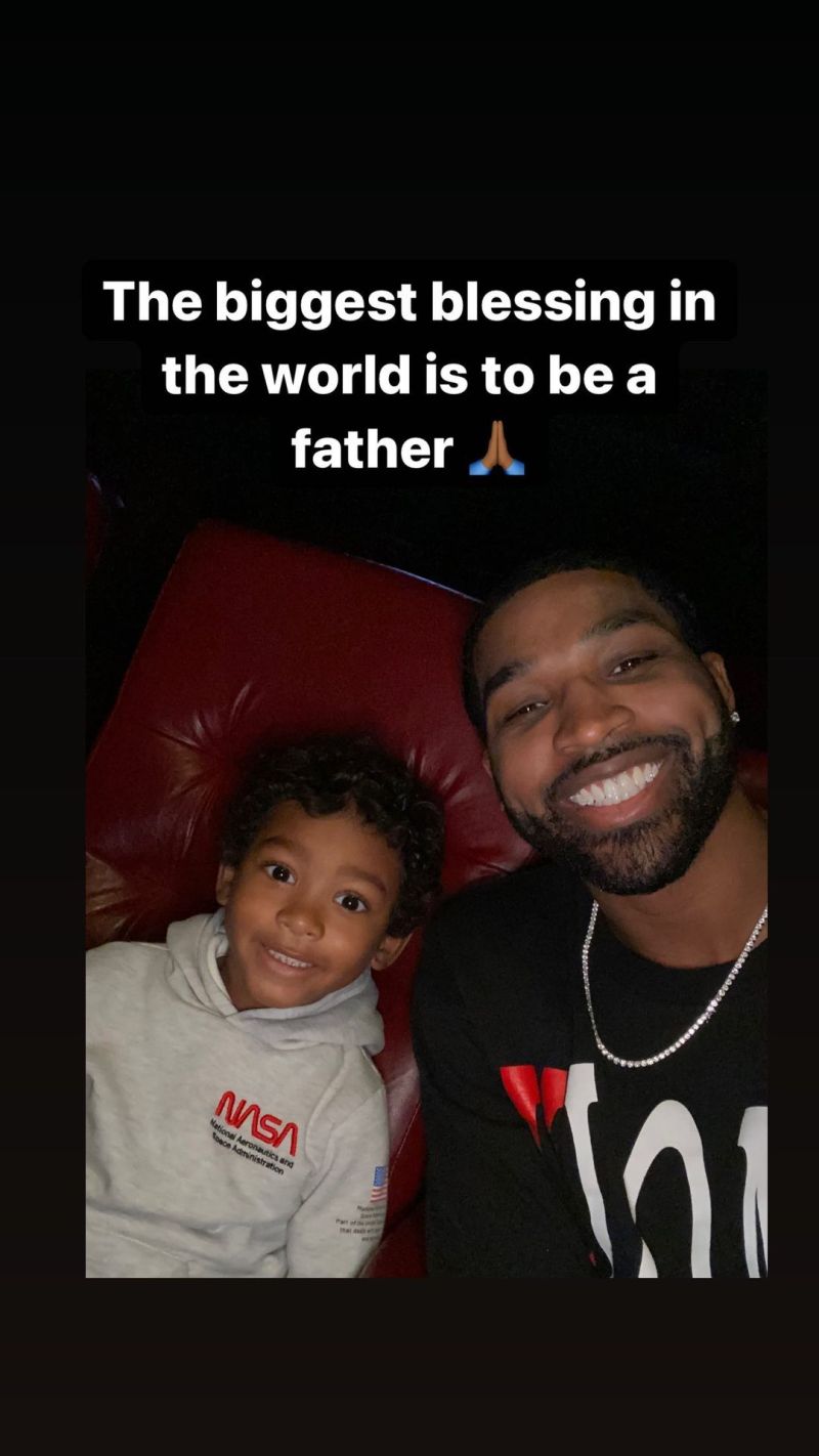 Tristan Thompson Twins With Son Prince in Rare Photo